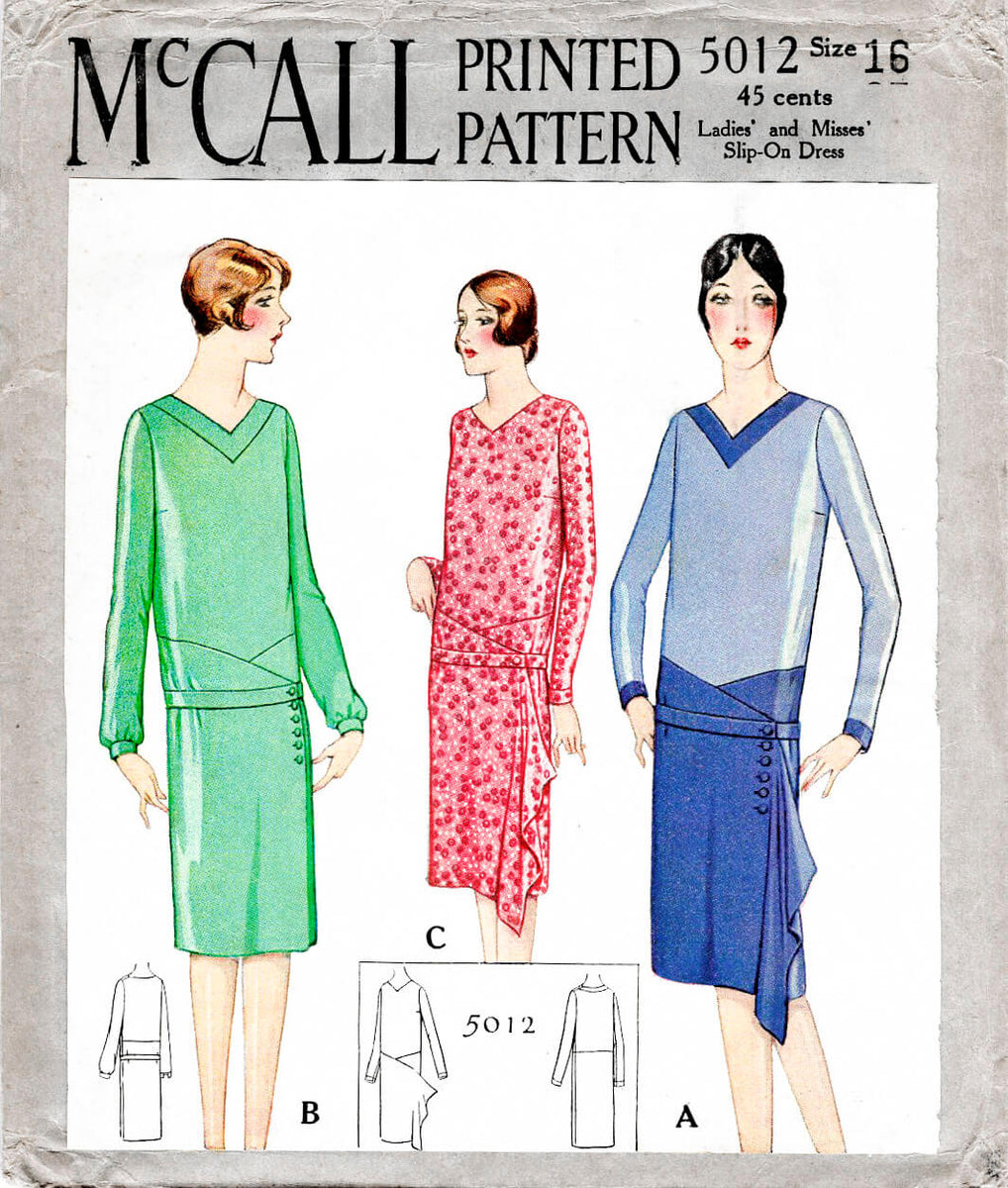 1920s flapper dress art deco style vintage sewing pattern reproduction ...